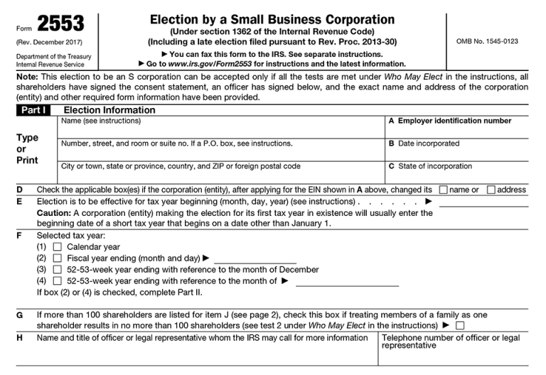 Form 2553 | Form Pros